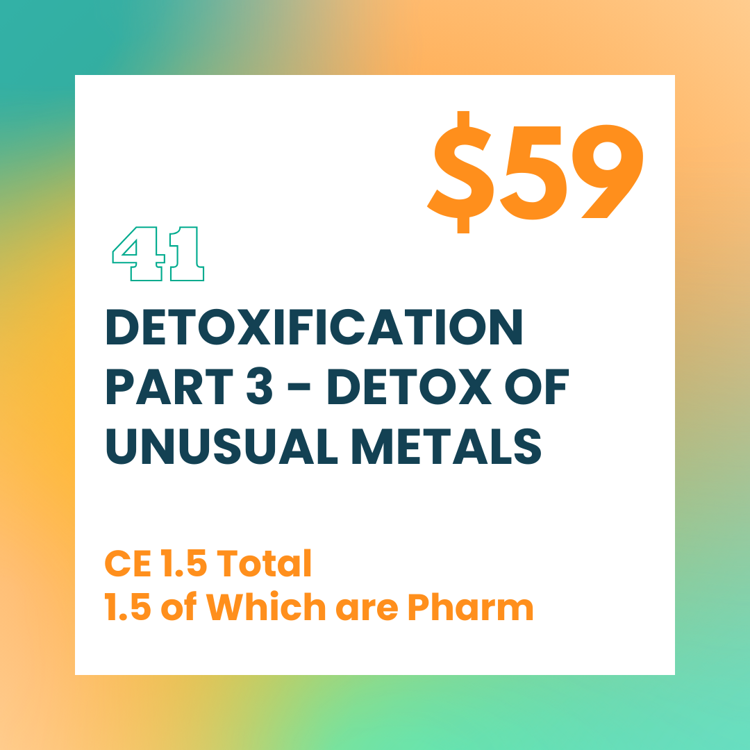 #41 Detoxification Part-3 Detox of Unusual Metals - Consult Dr. Anderson